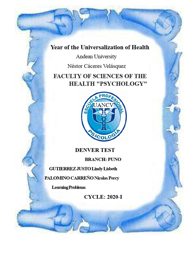Denver II Developmental Screening Test | PDF | Behavior Modification ...