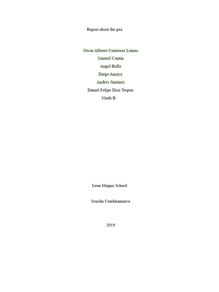 Report About The Pea | PDF | Pea | Legume