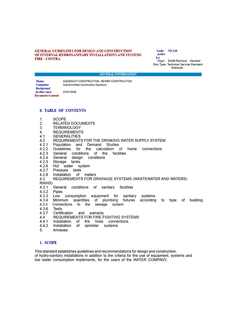 NS 128 General Guidelines For The Design and Construction of Internal ...