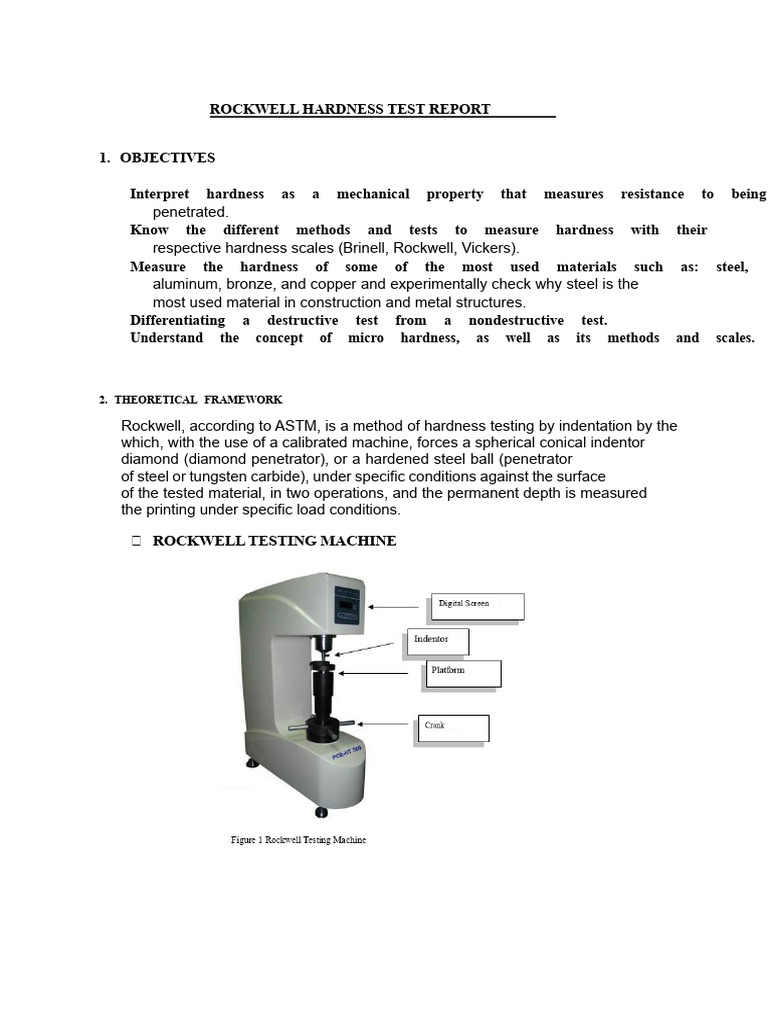 Rockwell Hardness Testing Overview | PDF | Hardness | Mechanical ...