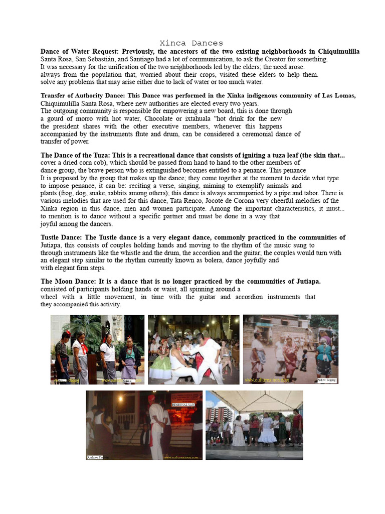 Xinca Traditional Dances Overview | PDF | Dances | Performing Arts