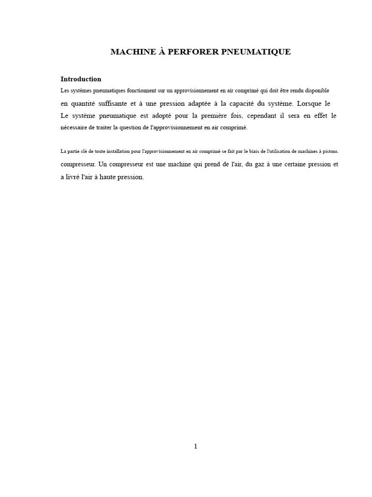 Machine à perforer pneumatique : fonctionnement et avantages | PDF ...