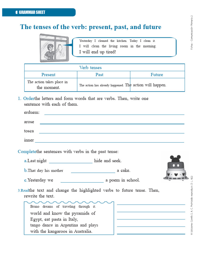 The Verb Tenses: Present, Past, and Future | PDF | Grammatical Tense ...