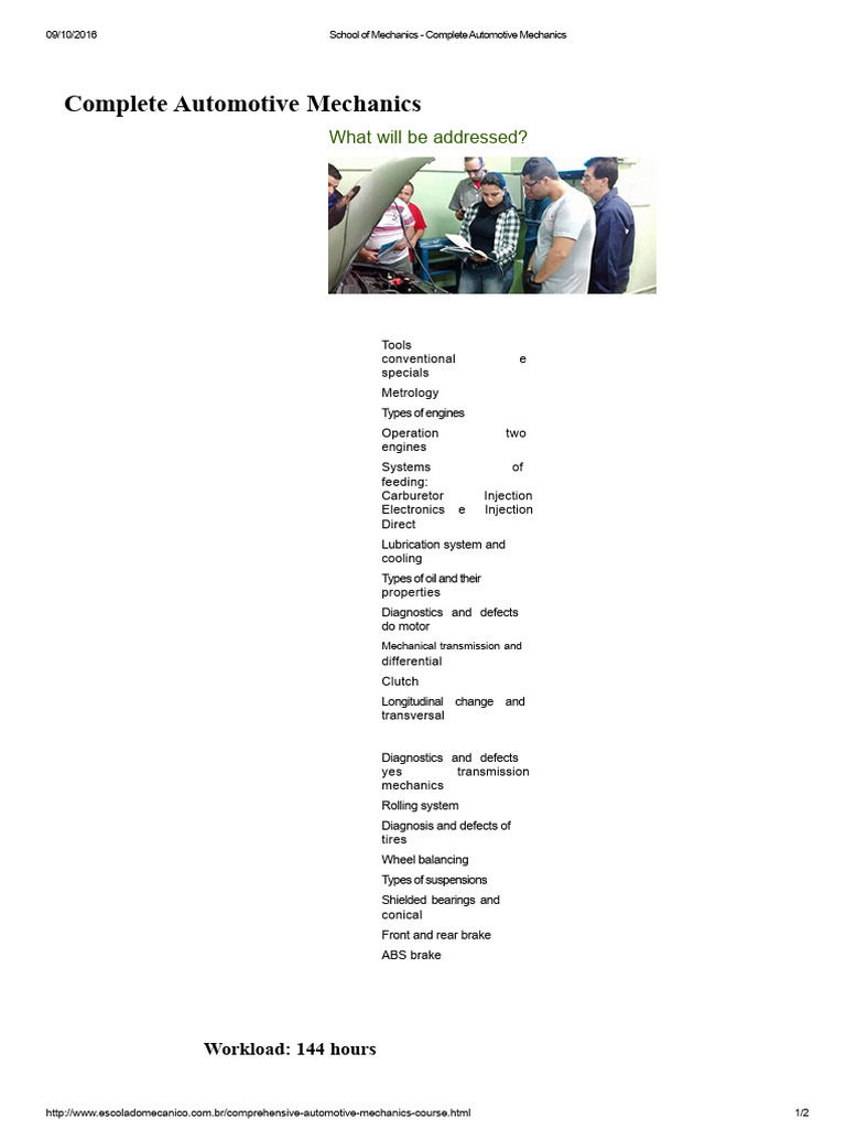 School of Mechanics - Complete Automotive Mechanics PDF | PDF | Auto ...