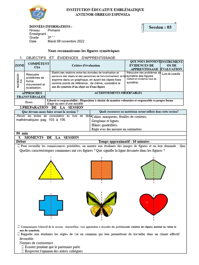 Apprentissage des Figures Symétriques | PDF