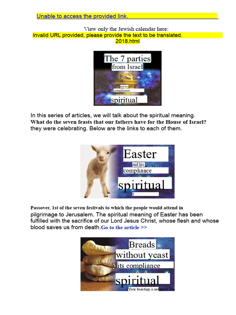 The 7 Festivals of Israel. | PDF | Jesus | Religious Belief And Doctrine