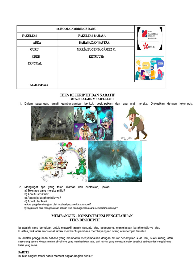 Panduan Teks Deskriptif dan Naratif | PDF