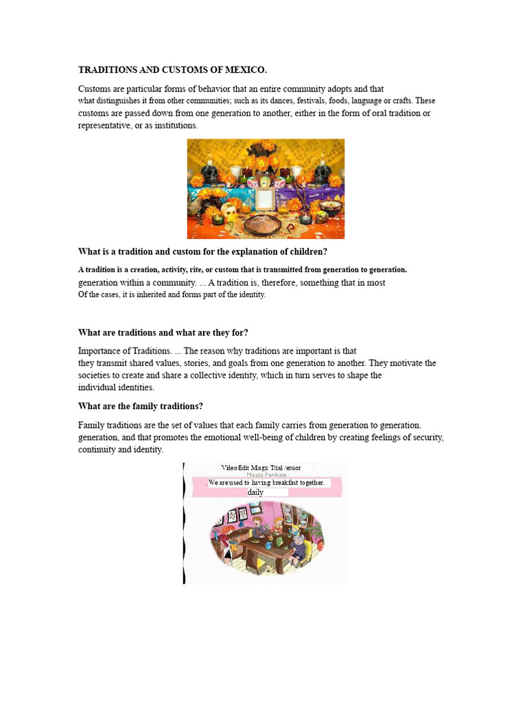 Customs and Traditions of Mexico | PDF