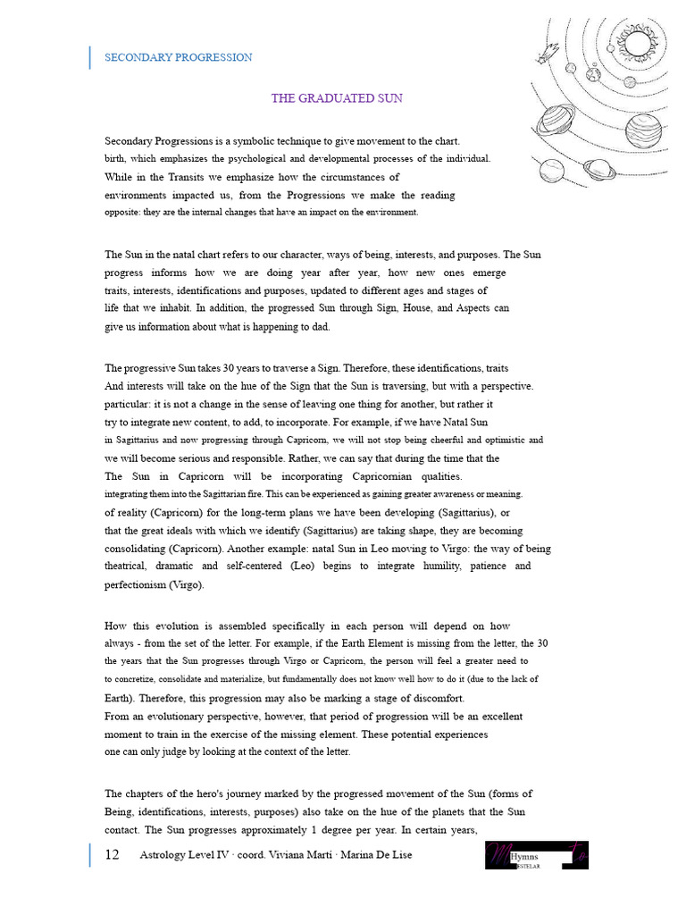 The Progressed Sun | PDF | Astrological Sign