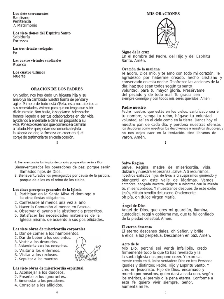 Folleto Mis Oraciones | PDF | María, madre de Jesús | orador del Señor