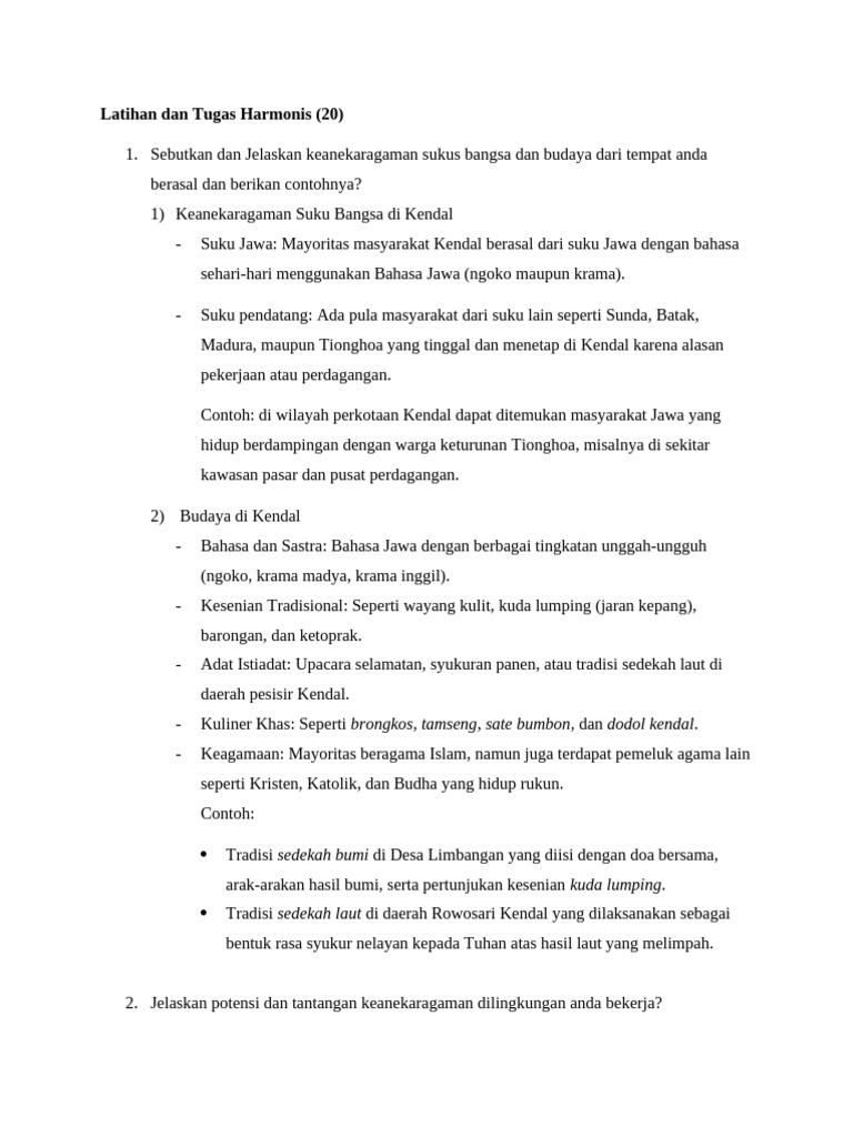 Latihan & Tugas Harmonis | PDF