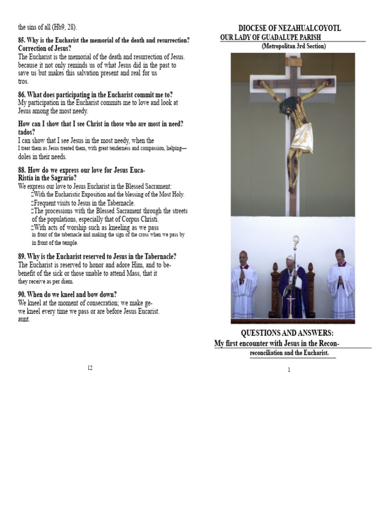 Questions and Answers - My First Encounter With Jesus | PDF | Eucharist ...