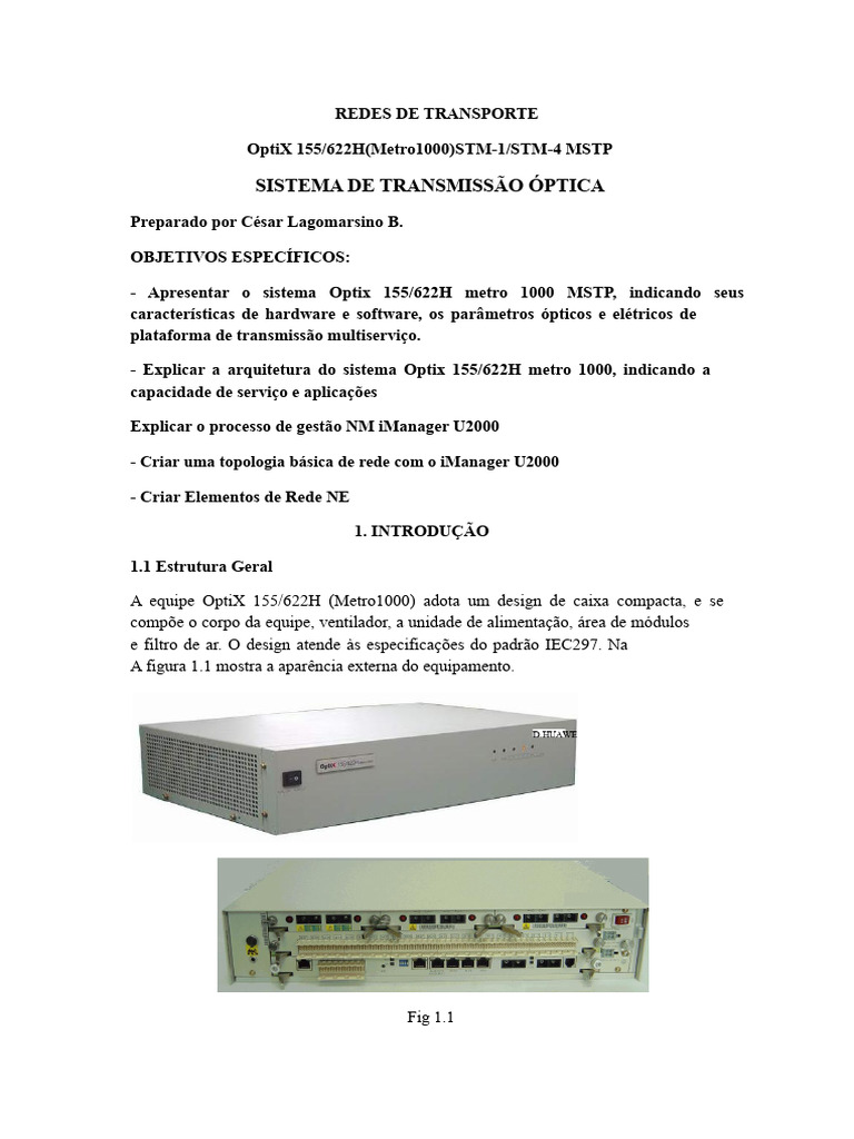 Huawei Metro-1000 Laboratório 1 | PDF | Rede de computadores ...