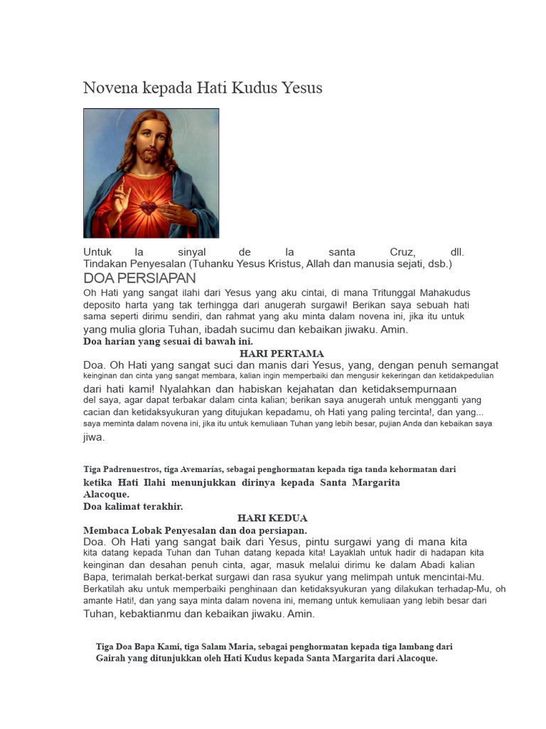 Novena Kepada Hati Suci Yesus | PDF