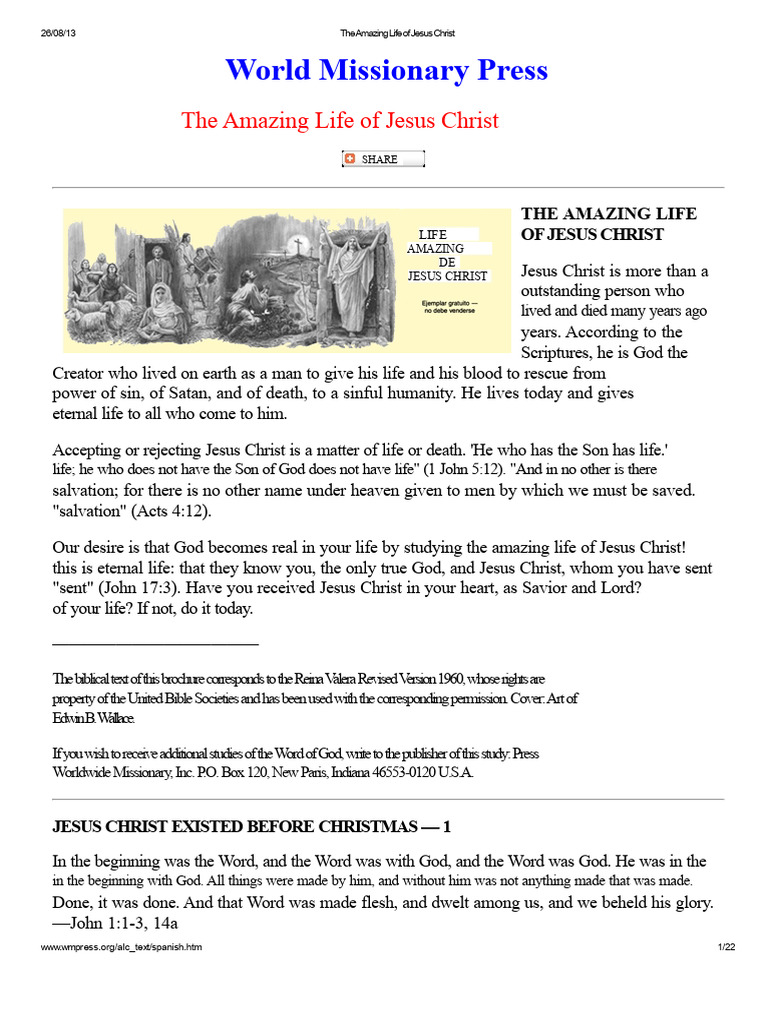 W.M.P.-The Amazing Life of Jesus Christ | PDF | Jesus | John The Baptist