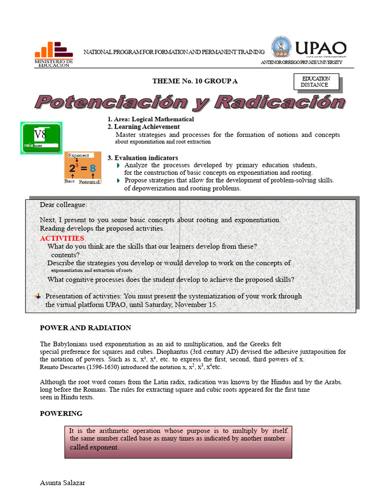 TOPIC 10 Exponentiation and Radication | PDF | Exponentiation | Numbers