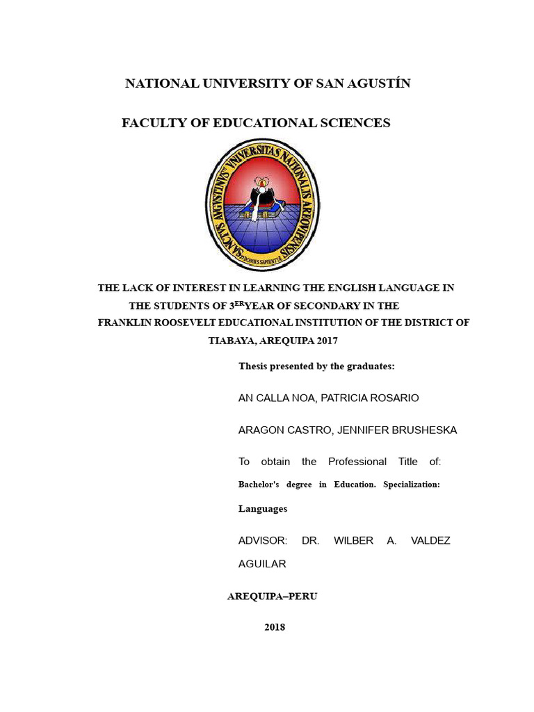 The Lack of Interest in Learning English Among 3rd Year Secondary ...