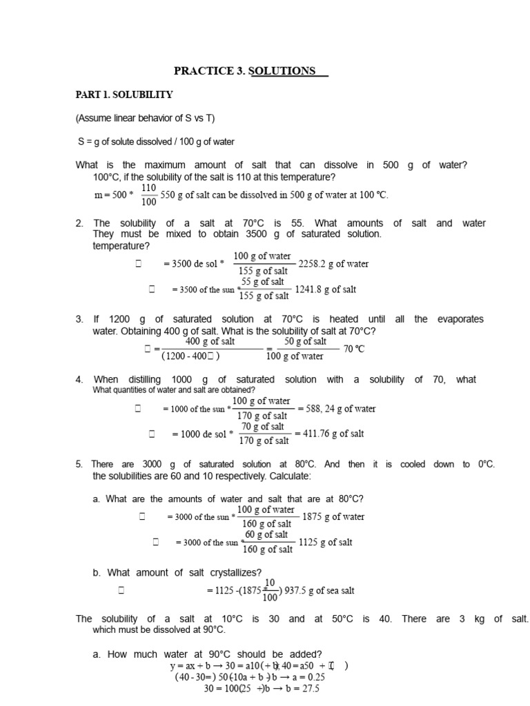 PRACTICAL Solutions | PDF | Solubility | Chemistry