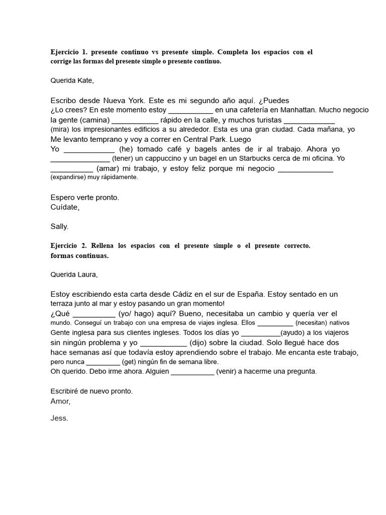 Presente Simple Vs Presente Continuo | PDF | Selva | Zona tropical