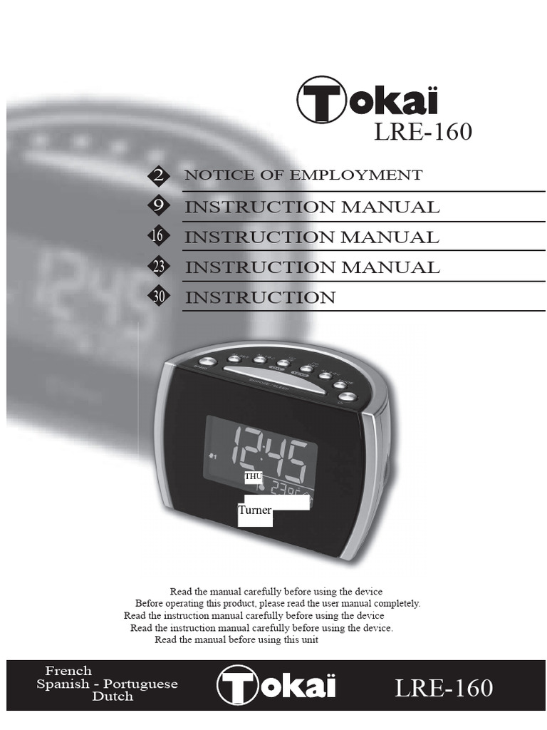 LRE-160 Alarm Clock User Manual | PDF | Clock | Electrical Engineering