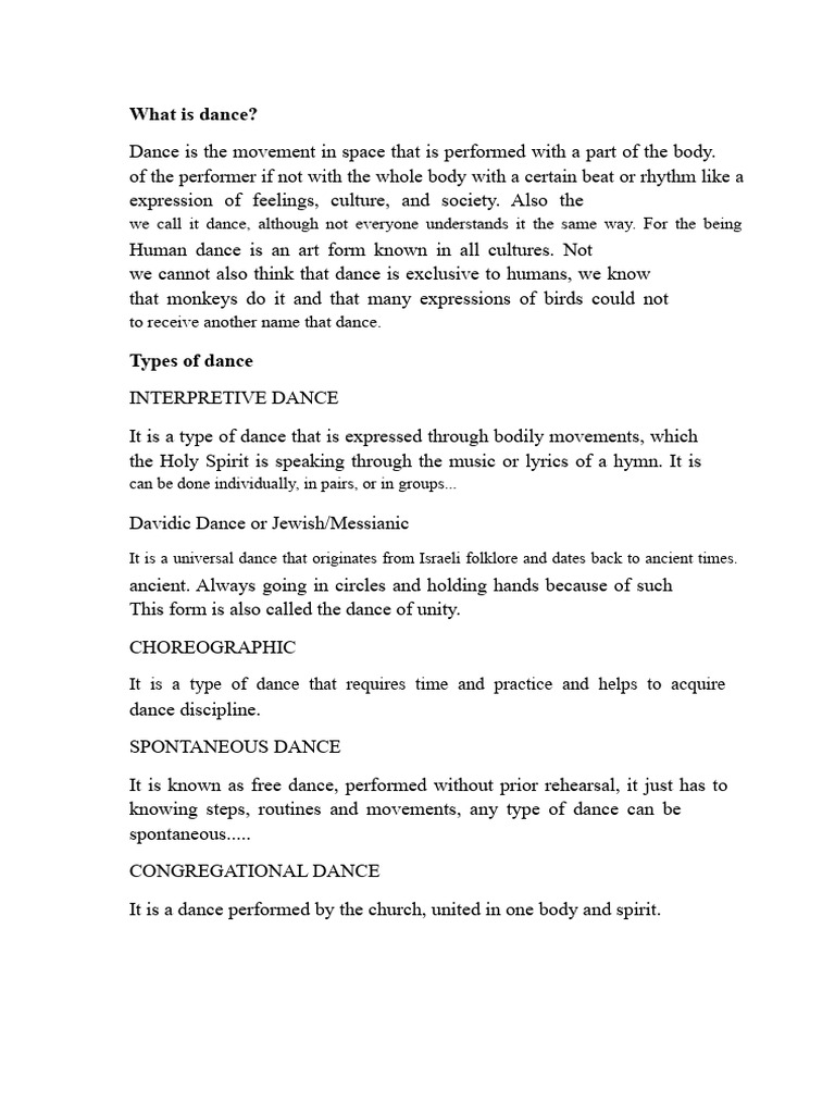 What Is Dance? | PDF | Dances | Choreography