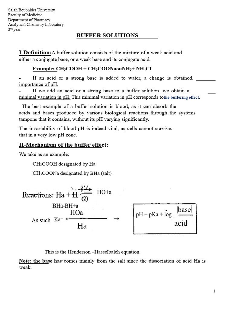 Buffer Solutions | PDF | Buffer Solution | Ph
