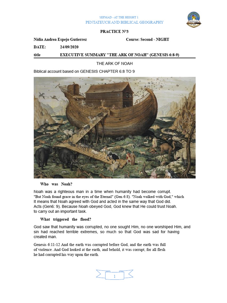 Summary of The Ark of Noah | PDF | Noah | Genesis Flood Narrative
