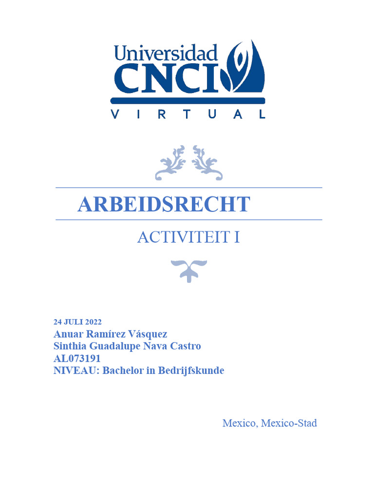 Activiteit I - Arbeidsrecht | PDF