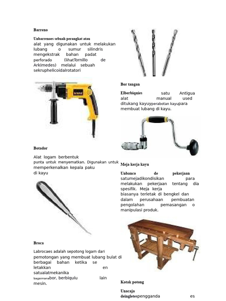 Alat Pertukangan Kayu Dengan Definisi Dan Gambar | PDF