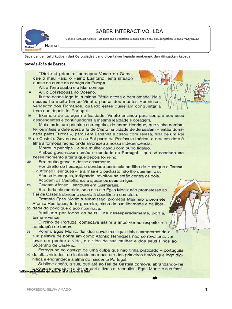 Os Lusíadas untuk Anak: Pembelajaran Sejarah | PDF
