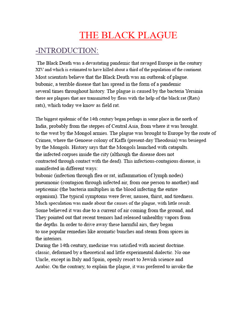 Understanding the Black Plague's Impact | PDF | Black Death | Plague ...