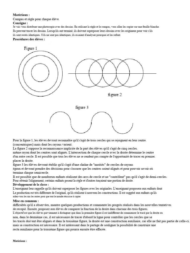 Activités de géométrie avec compas et règle | PDF | Cercle | Rayon ...