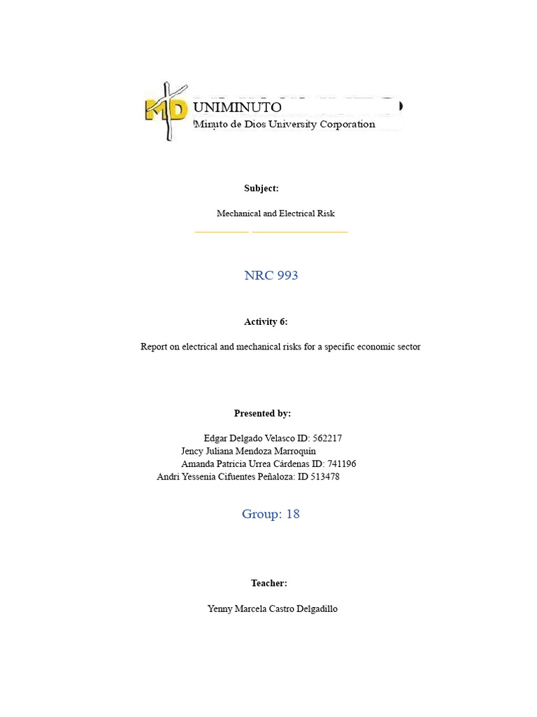 Activity 6 Phase 4 Report On Electrical and Mechanical Risks | PDF ...