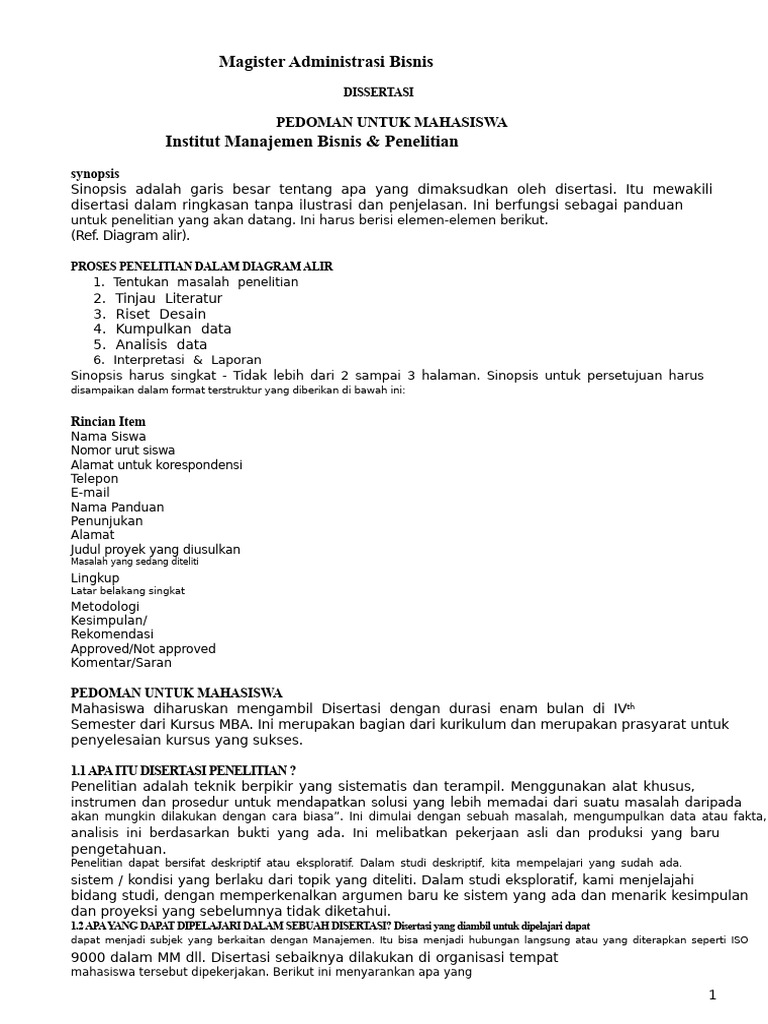 Pedoman Disertasi | PDF