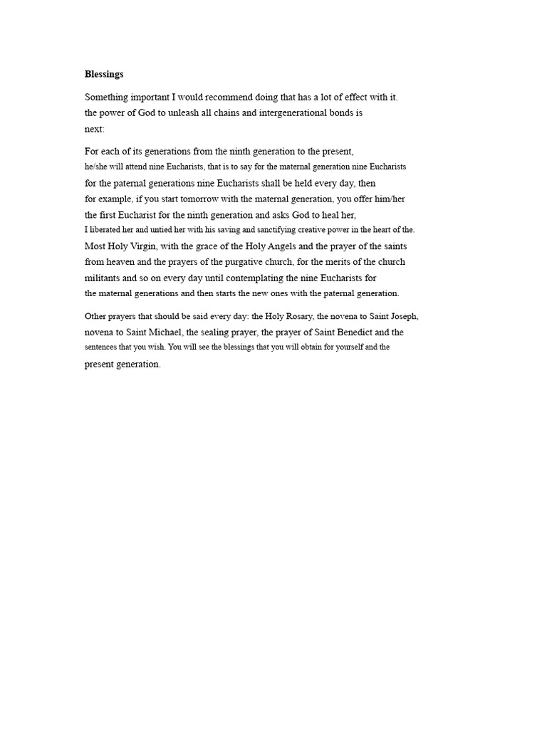 Intergenerational Healing Novena | PDF | God The Father | Prayer