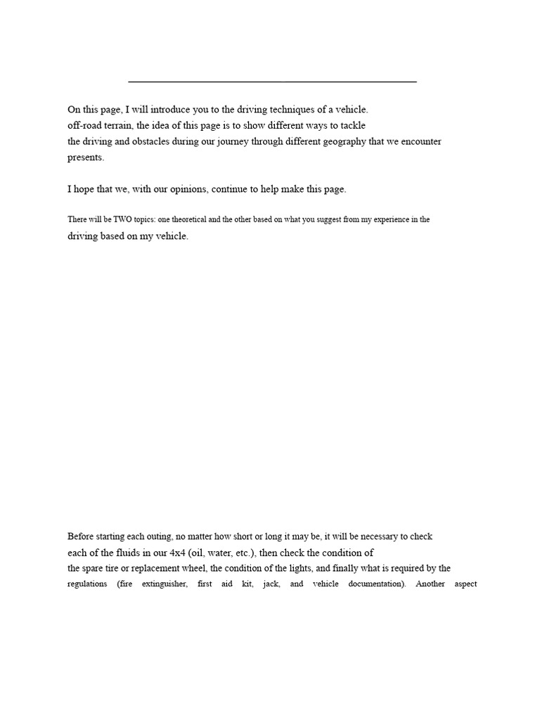 Driving Techniques For A 4x4 1 | PDF | Off Roading | Vehicles