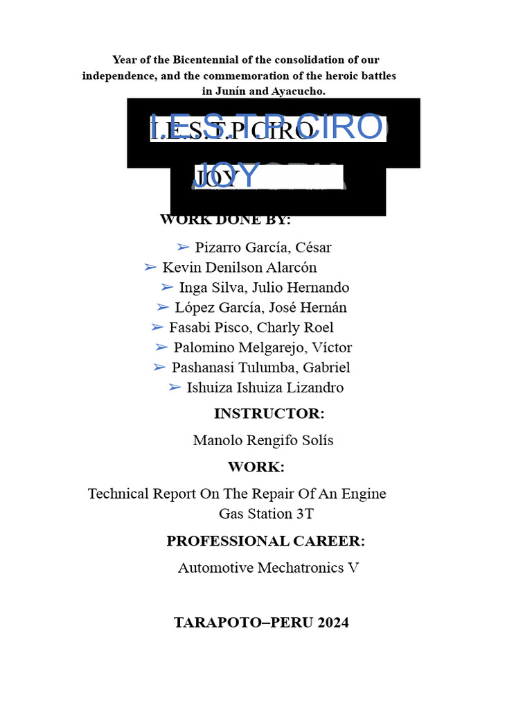 Report On The 3T Gasoline Engine | PDF | Internal Combustion Engine ...
