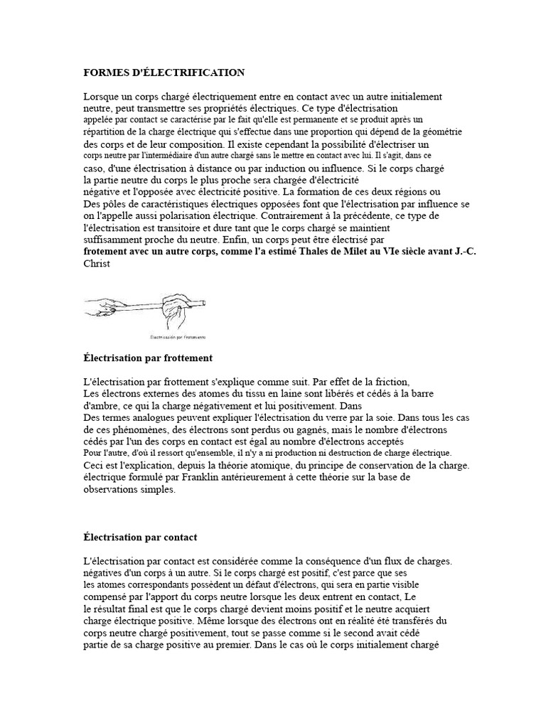 Électrisation par frottement expliquée | PDF | Électron | Électricité