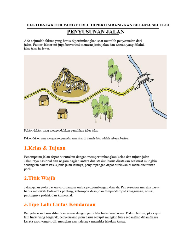 Faktor Pemilihan Penyesuaian Jalan | PDF