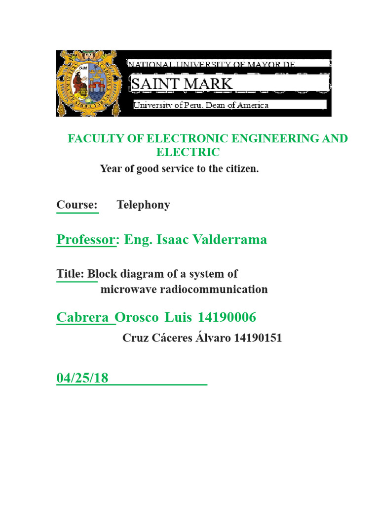 Microwave Radiocommunication Block Diagram | PDF | Frequency Modulation ...