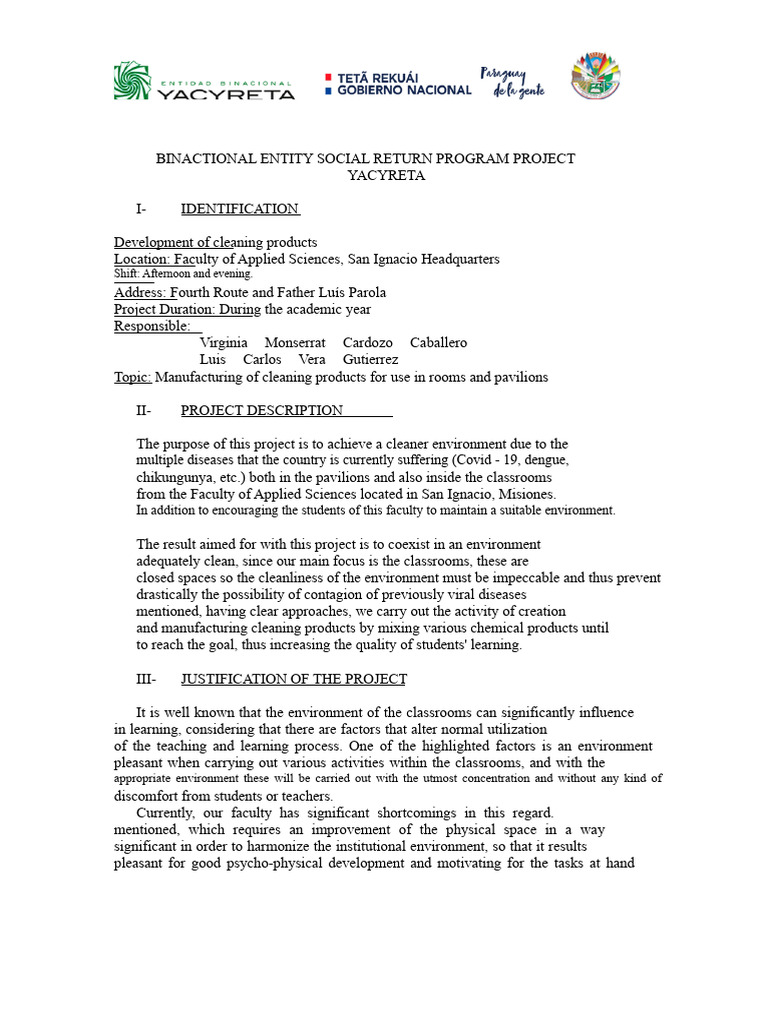 Project Social Return Program Binational Entity Yacyreta | PDF ...