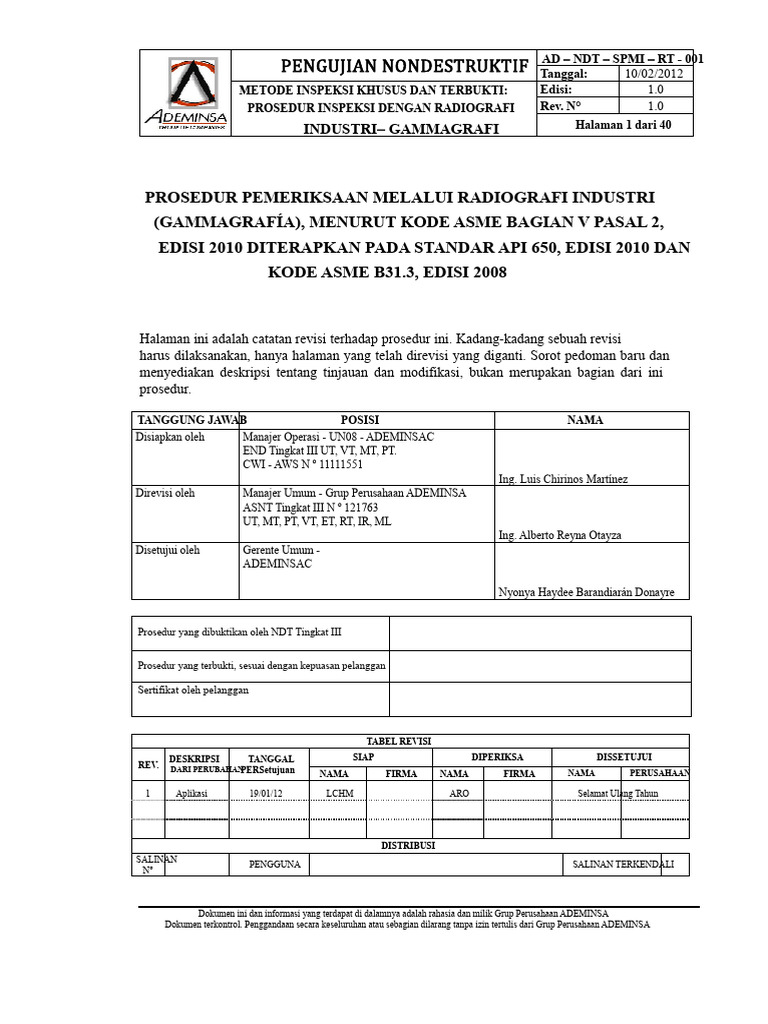 Radiasi Industri API 650-ASME B31.3 | PDF