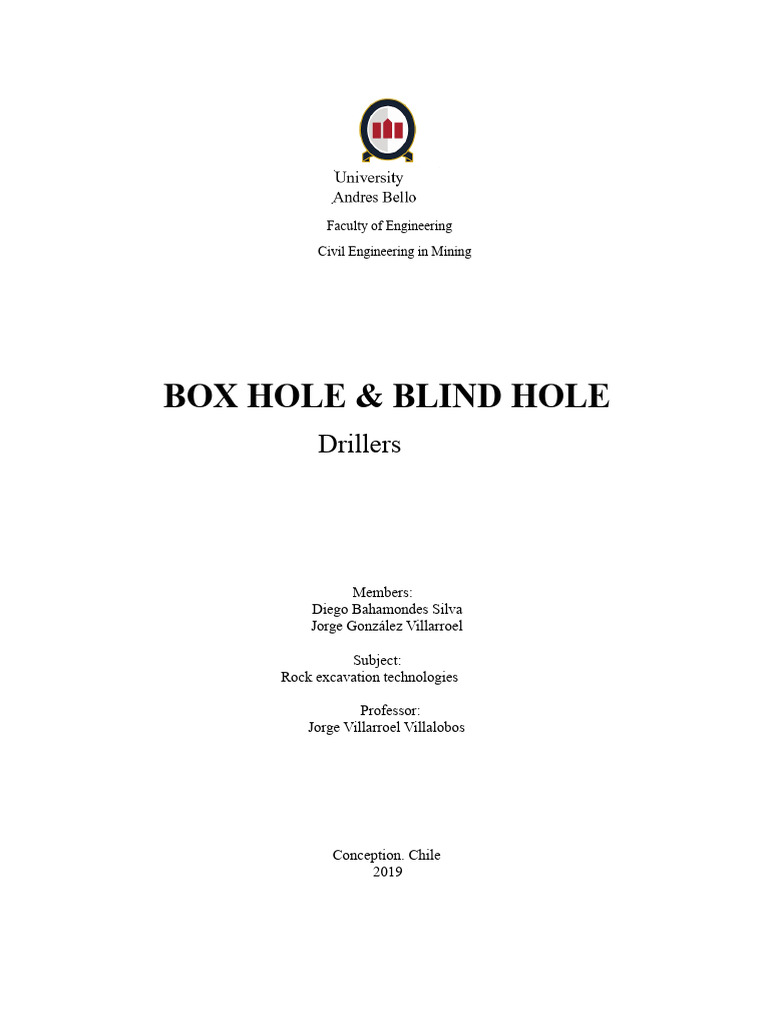Box Hole and Blind Hole Drilling Methods | PDF | Drilling | Drill