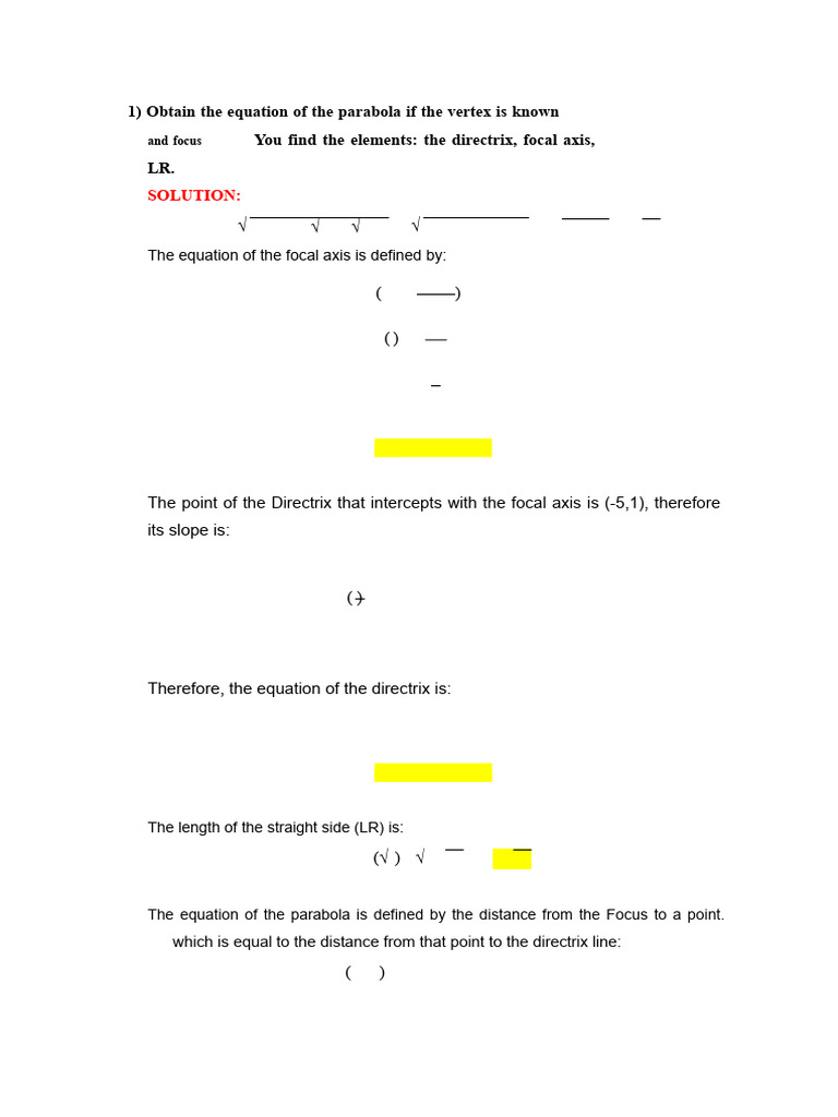 Solved Exercises On Parabola Graphs | PDF | Combinatorics | Discrete ...
