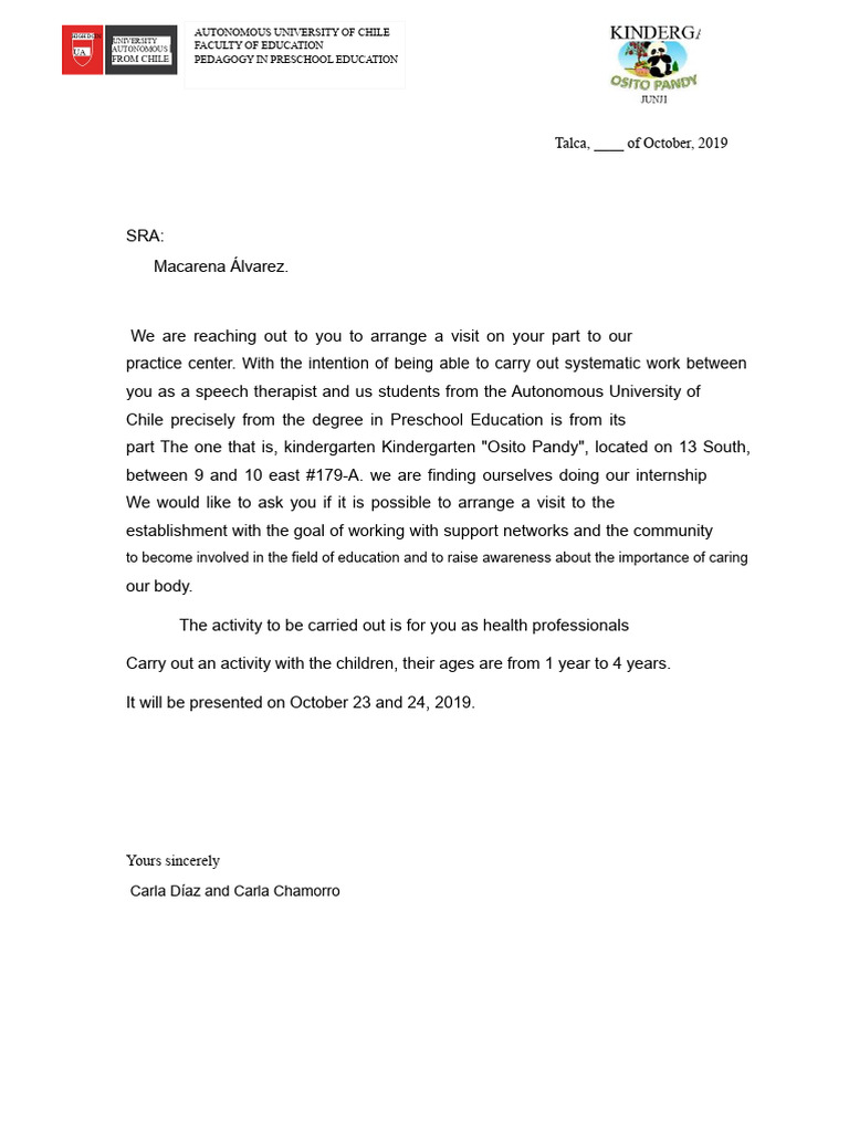 Letter To Request Cooperation For Activity | PDF