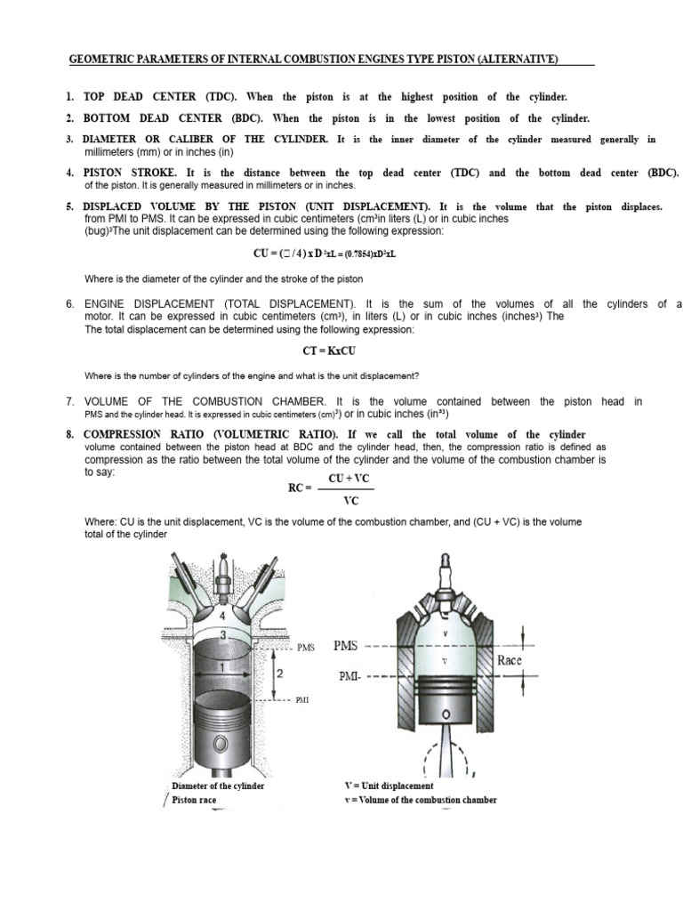 Geometric and Performance Parameters of The Engine | PDF | Horsepower ...
