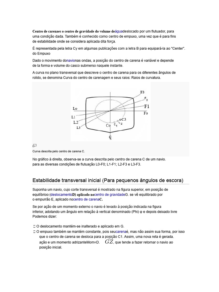 Estabilidade Transversal em Navios | PDF | Flutuabilidade | Curva