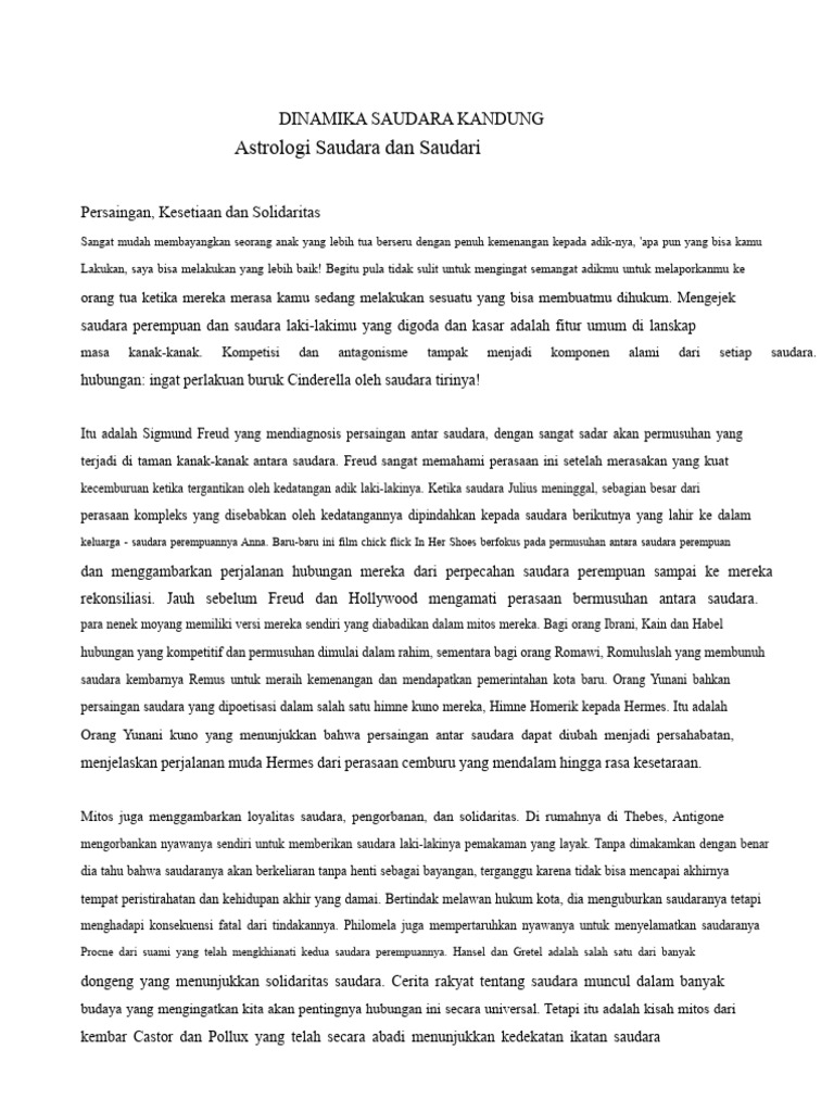 Dinamika Saudara Astrologi Saudara Dan Saudari Brian Clark | PDF