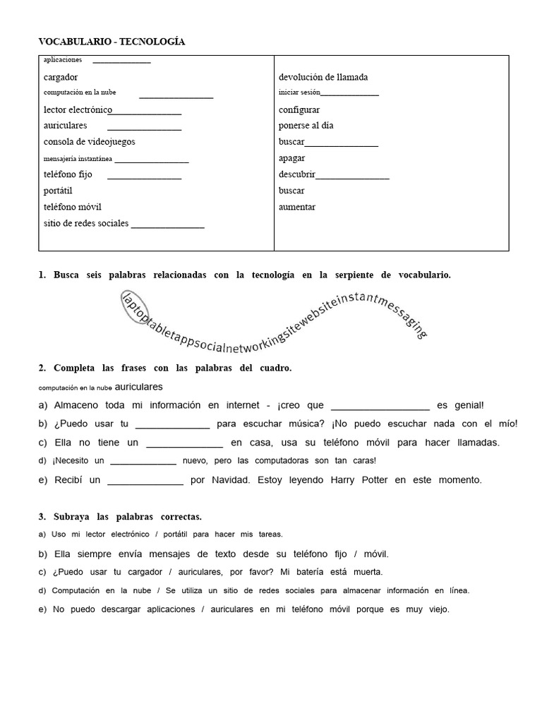 Vocabulario Esencial de Tecnología | PDF | Informática