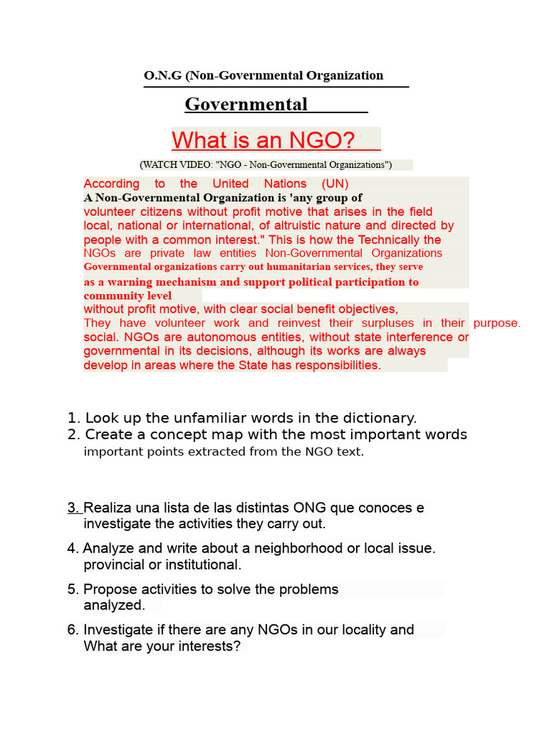 Understanding NGOs and Their Impact | PDF | Non Governmental ...